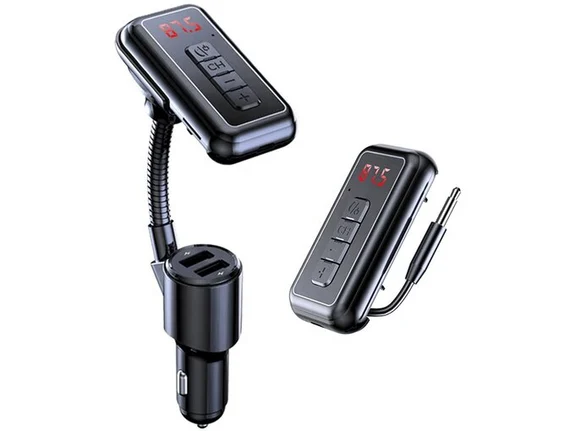 FM transmiter Y4 USB TF Bluetooth 5.0, call ID, modlularni, handsfree crni