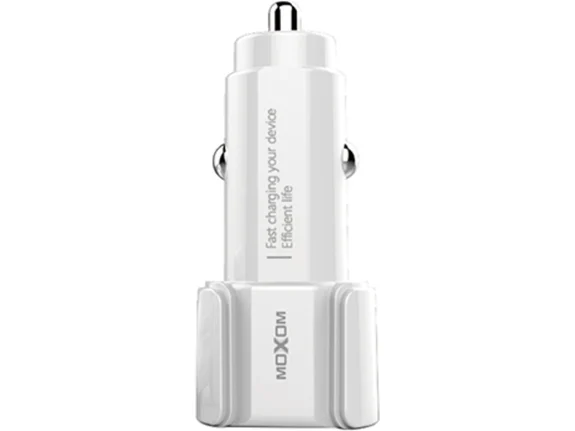 Auto punjač Moxom KC-15 2xUSB 5V/2.4A Type C beli