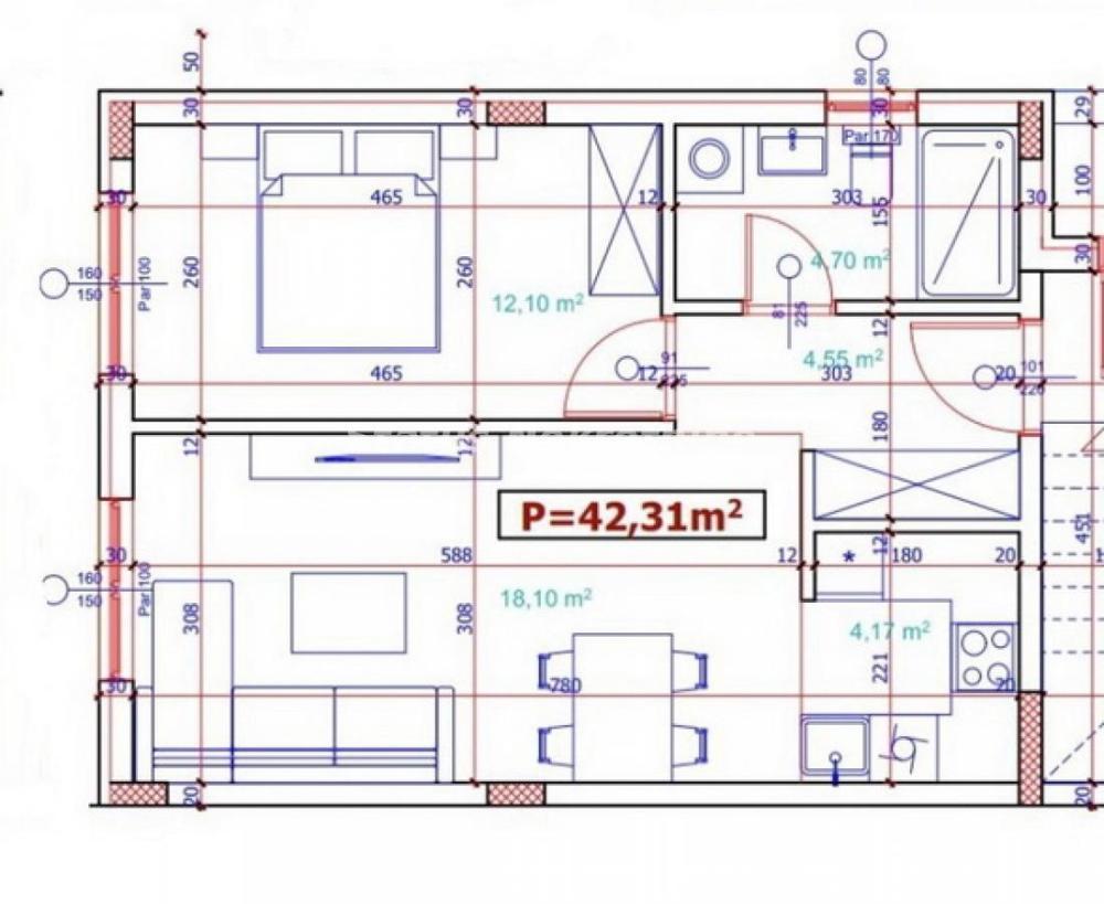 Dvosoban stan na prodaju, 42m2, 65.400€