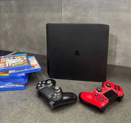PS4 Slim 1TB + 2 džojstika + 7 igrica