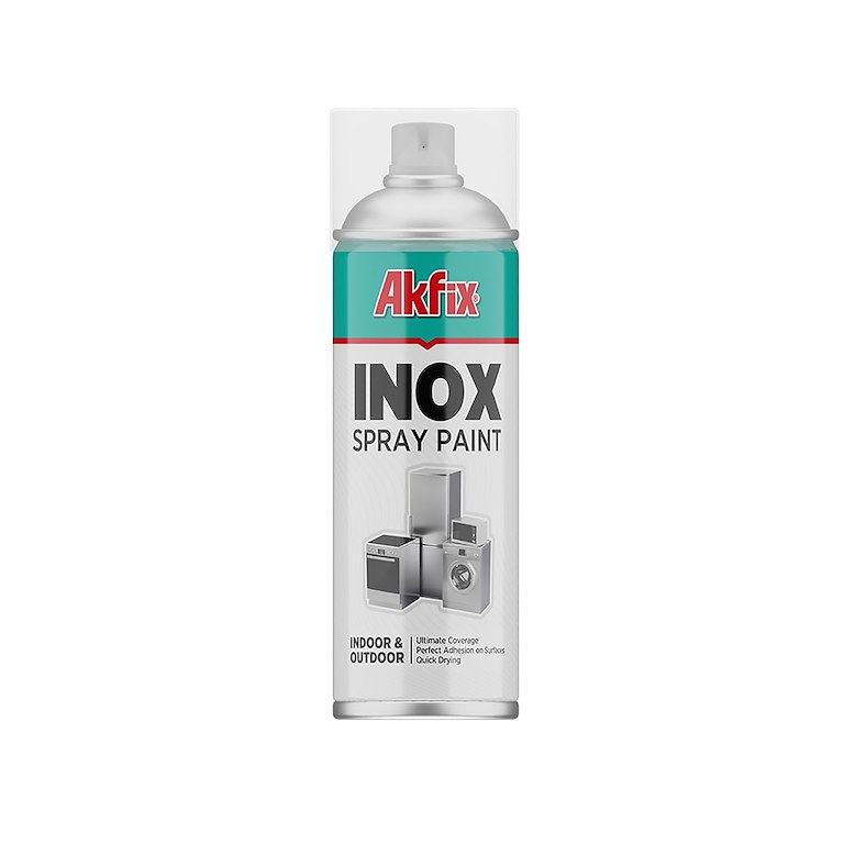 AKFIX boja za inox u spreju Stainless Steel Silver 400 ml