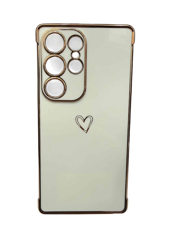 Maska Elegant heart za Samsung S25 ultra bela