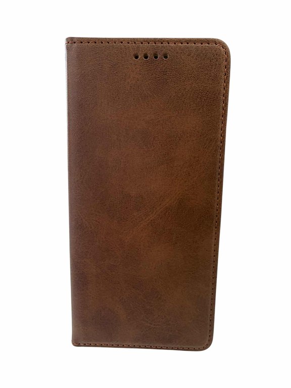 Maska leather flip za Samsung S24 tamnobraon