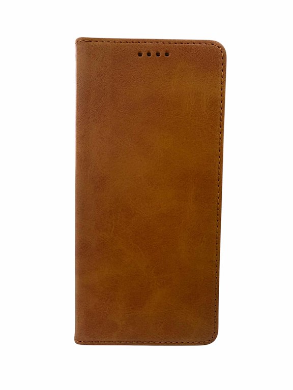 Maska leather flip za Samsung A36 svetlobraon