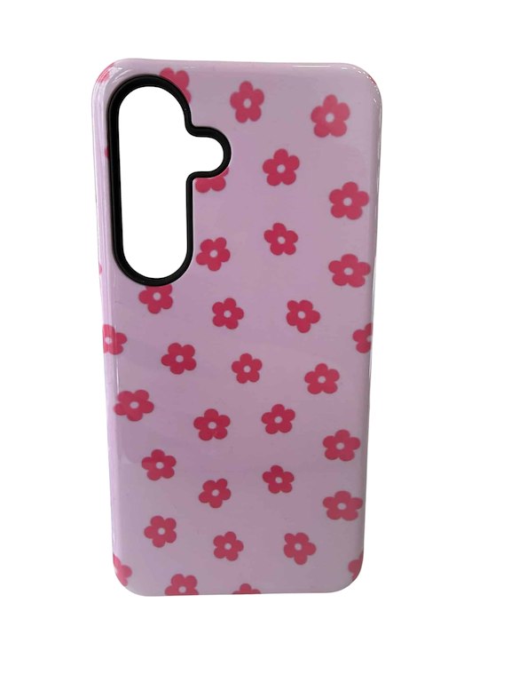 Maska Custom Fit za Samsung S25 flowers pink