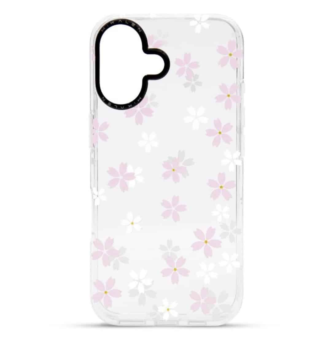 Maska print transparent za iPhone 16 flowers