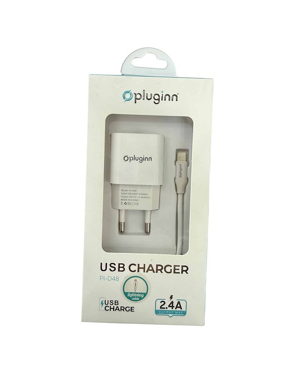 Pluginn kucni punjac 2.4A sa usb lightning kablom