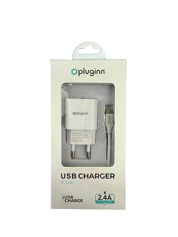 Pluginn kucni punjac 2.4A sa usb-micro kablom