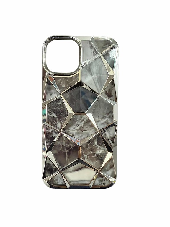 Maska 3D Marble za iPhone 13/14 srebrna
