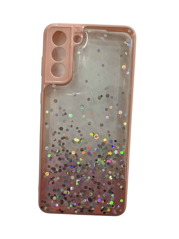 Maska Frame Glitter za Samsung S21 plus roze