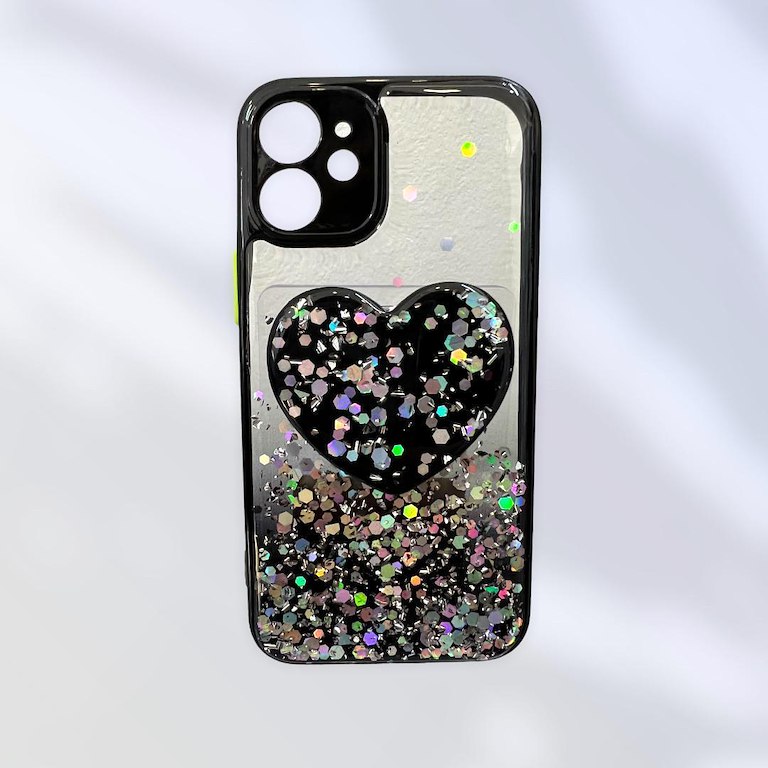 Maska PopSocket Heart za iPhone 12 mini crna