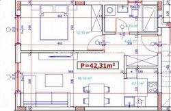 Futog-Lep Dvosoban stan 42 m2 u Izgradnji--065/385 8880