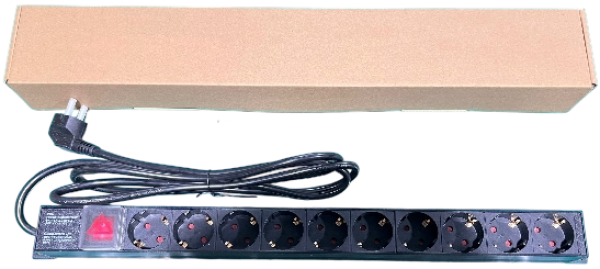 EXELINK RAZVODNI PDU PANEL ZA RACK 19 IN, SA 10 UTICNIH MESTA, KABL 2M (ALUMINIJUM)