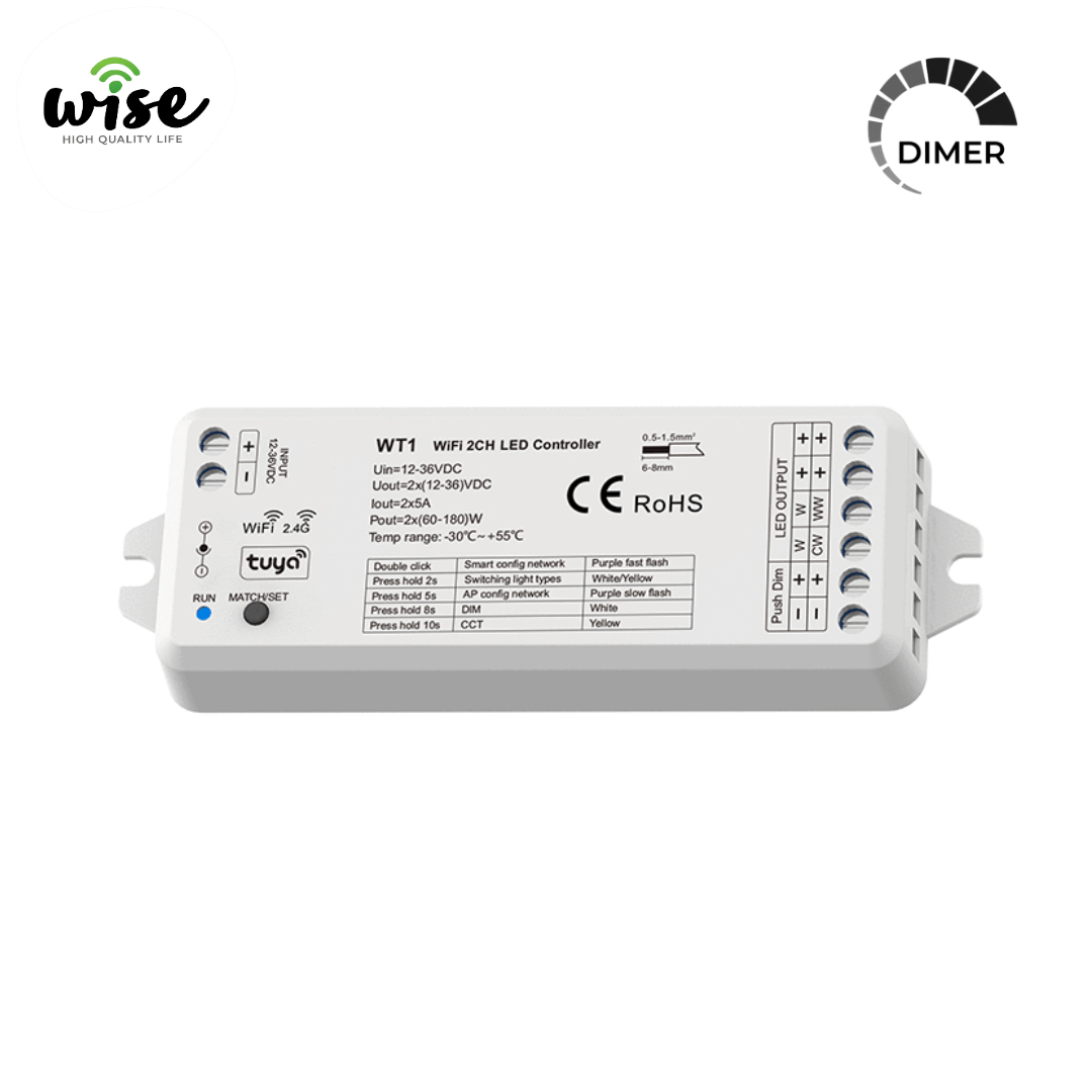 Wi-Fi LED dimabilni kontroler za jednobojnu / dvobojnu LED traku WSHL22