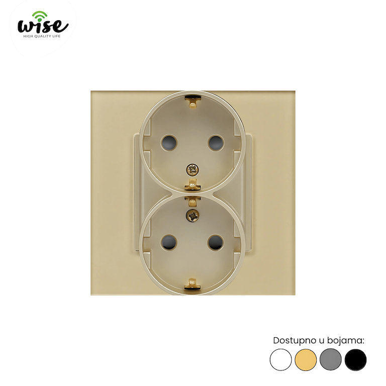Wise dupla utičnica 16A
Ø60 stakleni panel