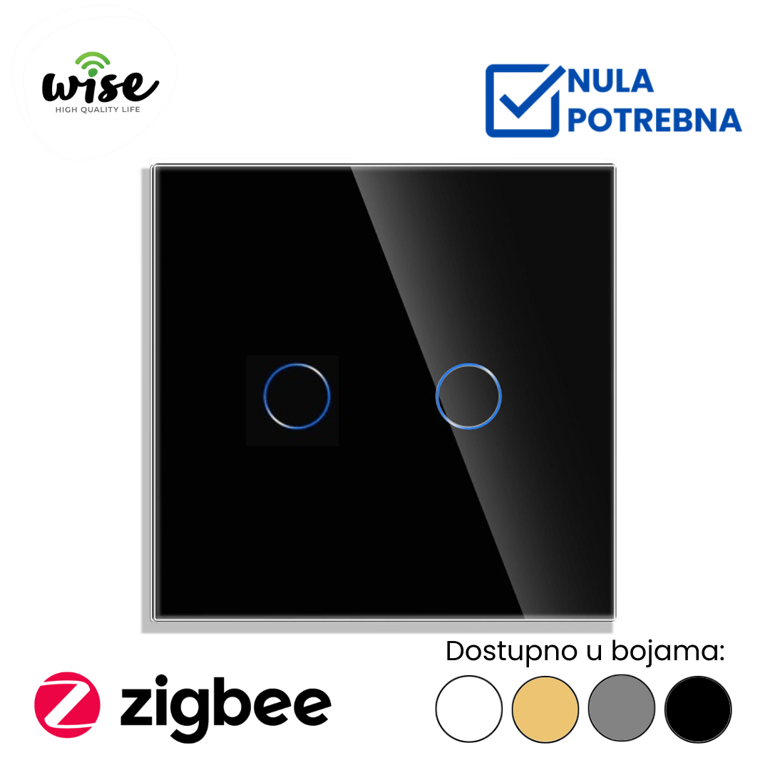 Wise Zigbee prekidač
2t,  staklo
