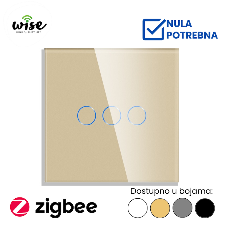 Wise Zigbee prekidač
3t,  staklo