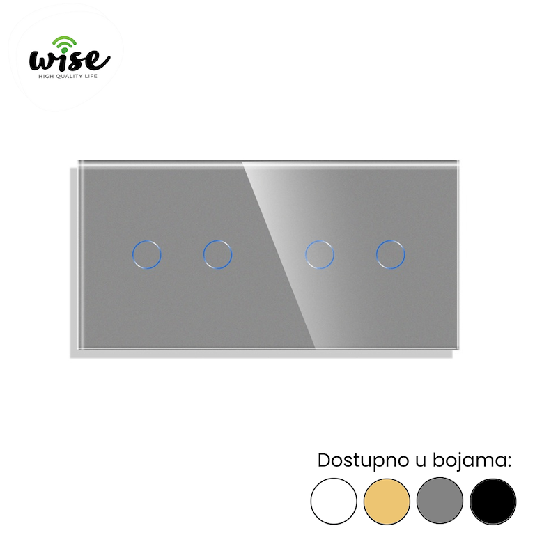 Wise standardni prekidač
2t + 2t,  staklo