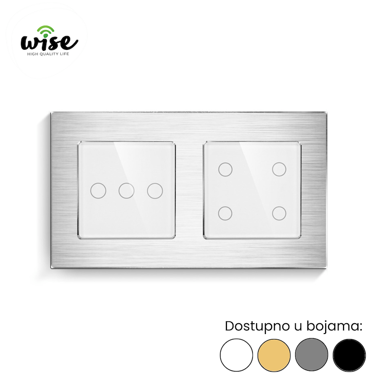 Wise standardni prekidač
3t + 4t,  aluminijum