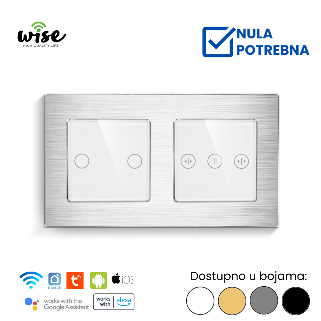 Wise pametni prekidač
2t + roletna/zavesa aluminijum