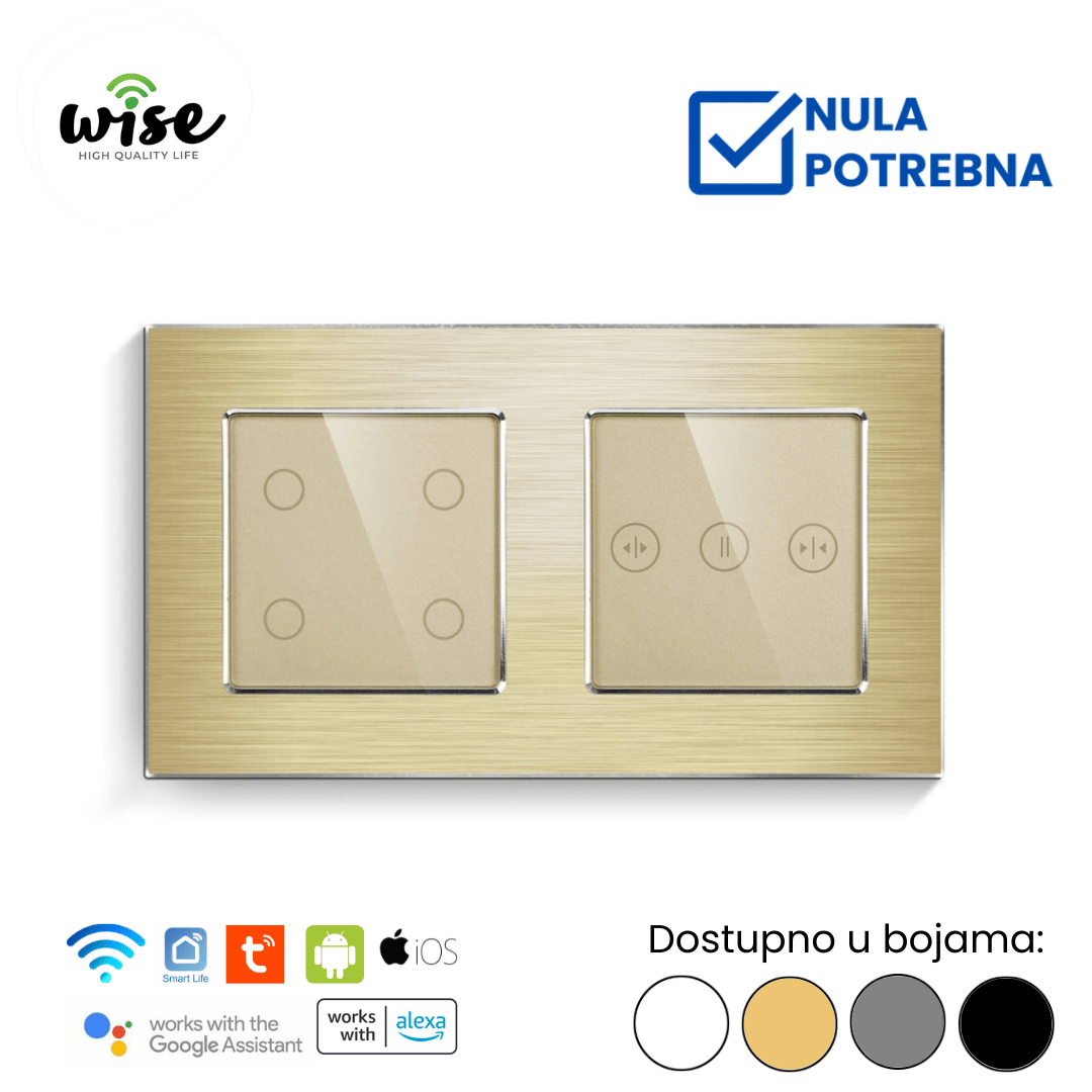 Wise pametni prekidač
4t + roletna/zavesa aluminijum