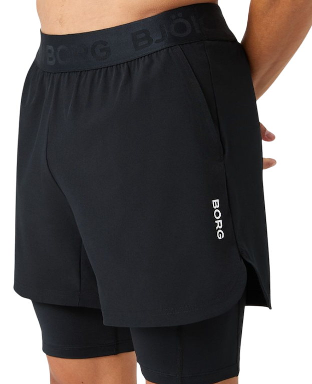 BORG 2 IN 1 SHORTS BLACK BEAUTY M