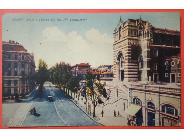 FIUME (RIJEKA)-VIALE E CHIESA DEL RR,PP,CAPPUCCINI