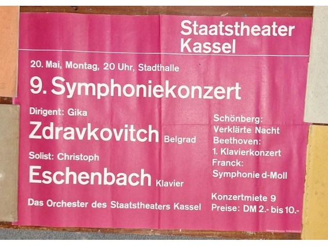Koncertni plakat – Gika Zdravković (1968.)