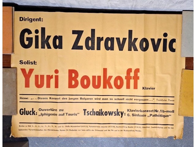 Koncertni plakat – dirigent Gika (Živojin) Zdravković