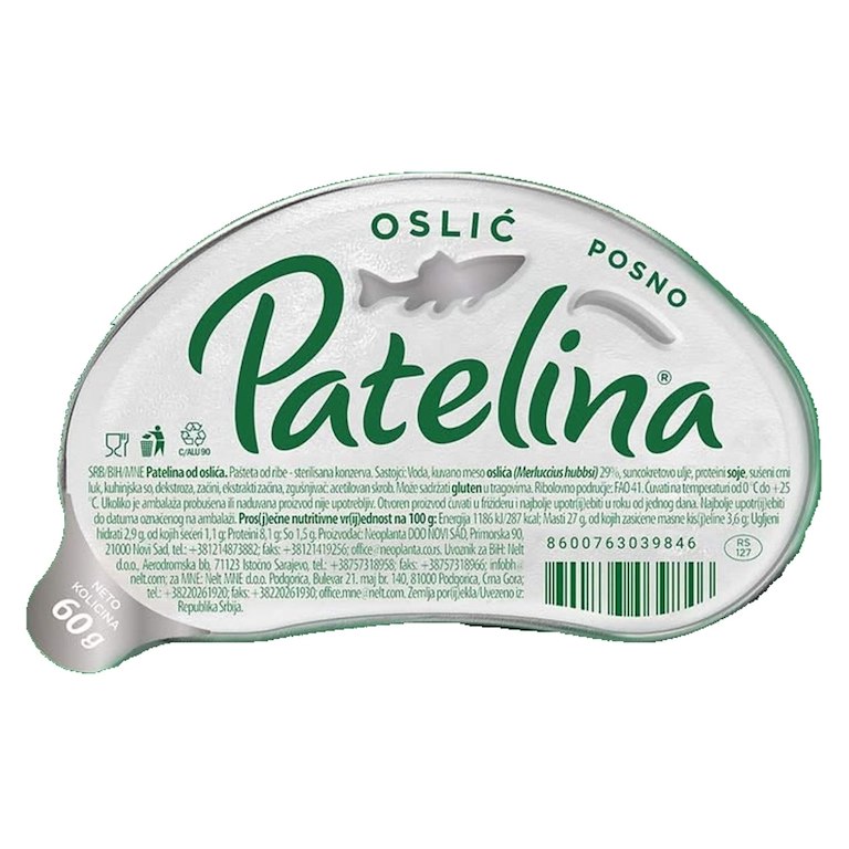 Patelina pašteta oslić 60g neoplanta patelina