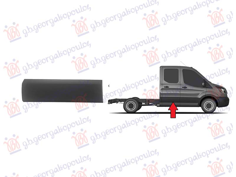 LAJSNA ZADNJIH VRATA SIVA (DUPLA KABINA) Desna str. FORD TRANSIT (2013-2019) (OEM: 1871073, 1879004)