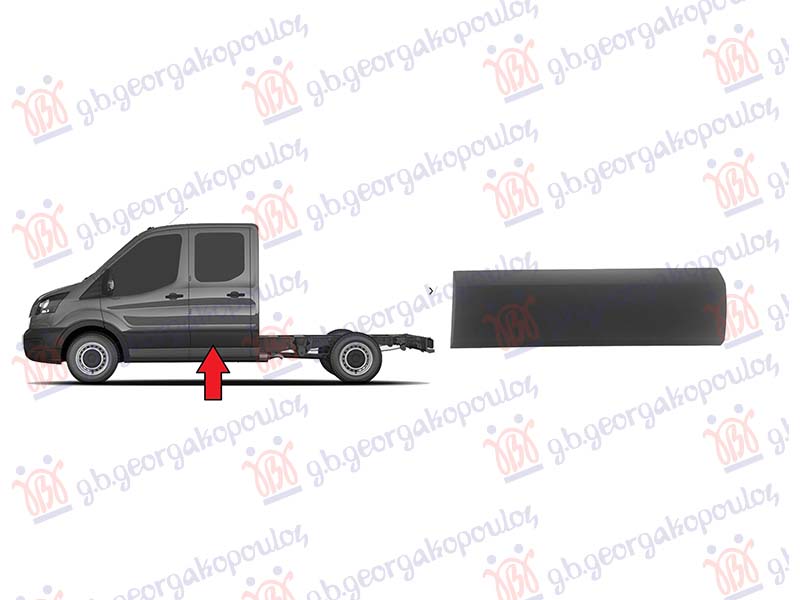 LAJSNA ZADNJIH VRATA SIVA (DUPLA KABINA) Leva str. FORD TRANSIT (2013-2019) (OEM: 1871072, 1879005)