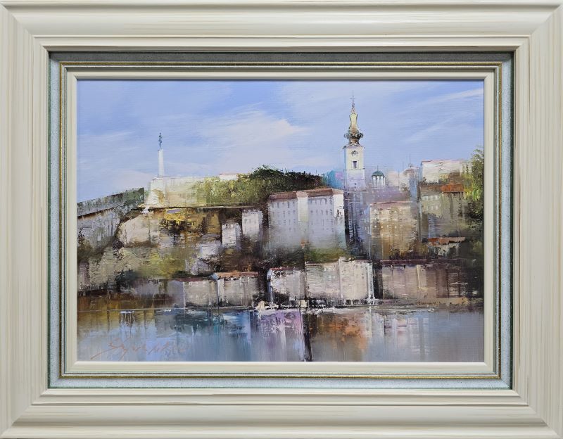 Moj Beograd, Dejan Slepčević, ulje na platnu, luks uramljena, sa 52×67 cm, bez 50×35 cm, sertifikat, 44840 dinara