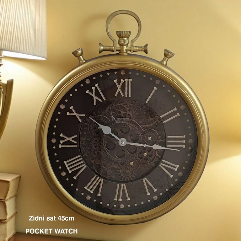 Zidni sat 45cm Pocket Watch BLACK