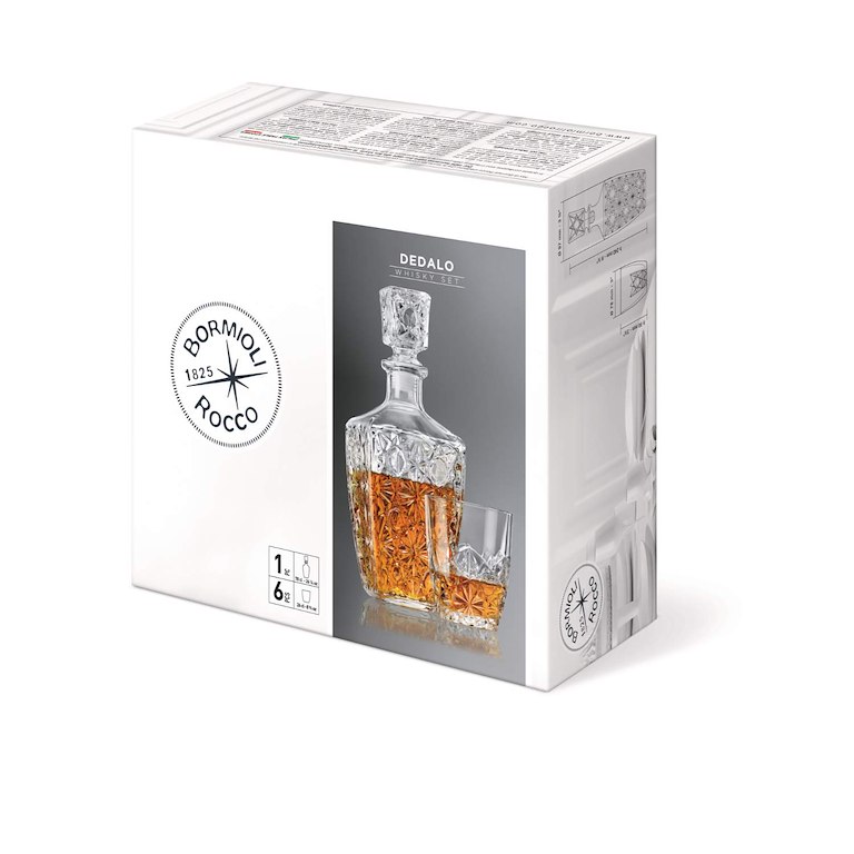 Bormioli rocco dekanter whiskey set dedalo 7/1 bormioli rocco