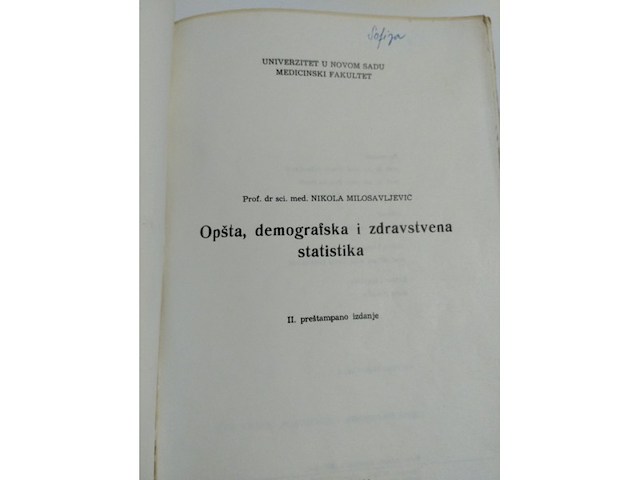 OPŠTA, DEMOGRAFSKA I ZDRAVSTVENA STATISTIKA