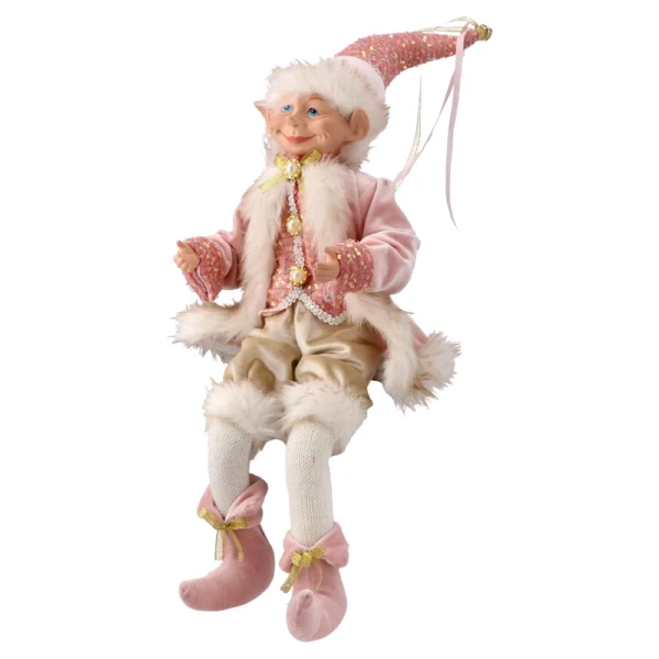Ralphie, novogodišnja dekoracija, patuljak, roze, 43cm