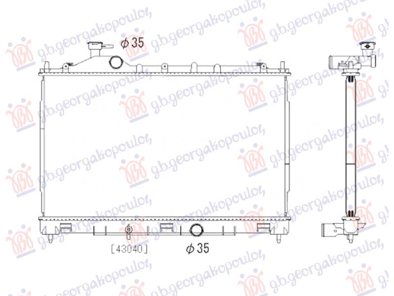 HLADNJAK MOTORA 1.5 T-Mivec BENZIN (AUTO) (400x685x26) MITSUBISHI ECLIPSE CROSS (2018-2022) (OEM: 1350A915)