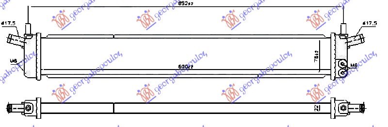 HLADNJAK MOTORA DODATNI 1.8 HIBRID BENZIN (600x76x22) (KOYO) TOYOTA AURIS (2015-2019) (OEM: G901002010)