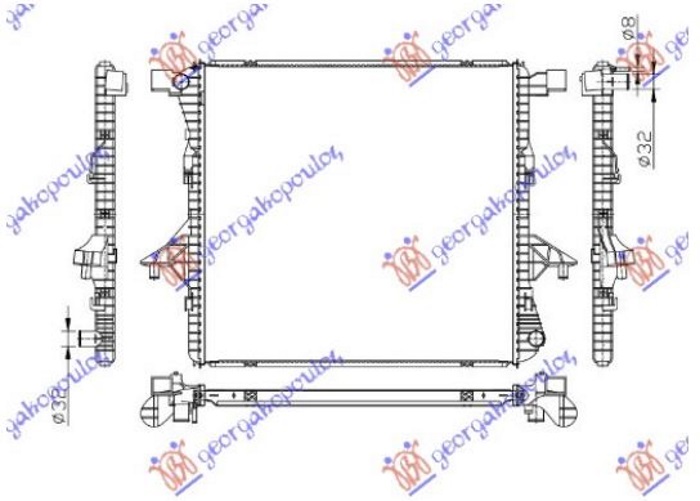 HLADNJAK MOTORA 2.0 TSI 2.0 TDI (61.7×58.4×26) (KOYO) VW P/U AMAROK (2010-2016) (OEM: 2H0121253A)
