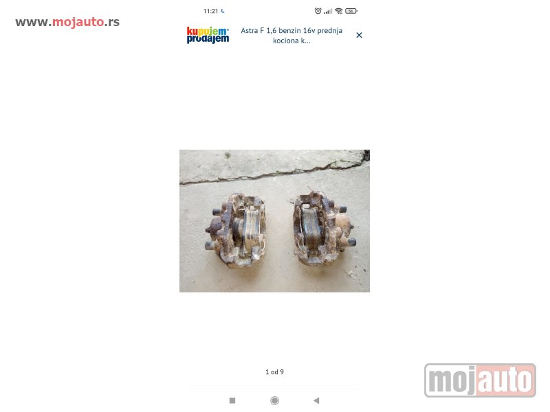 Astra F 1.6 benzin prednja kociona kljesta