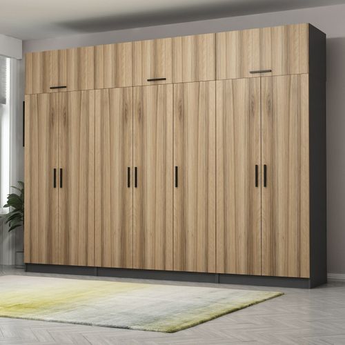 Kale - 5295 Walnut Anthracite Wardrobe