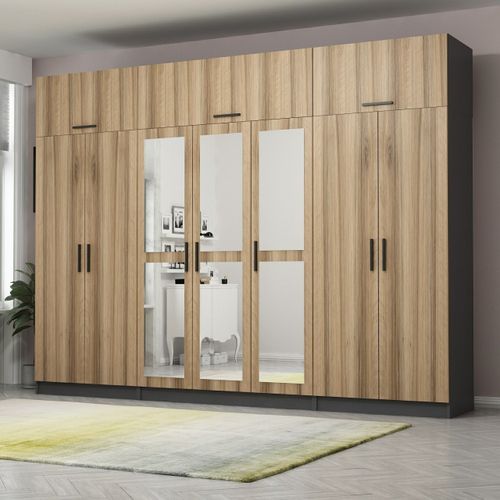 Kale - 5308 Walnut Anthracite Wardrobe