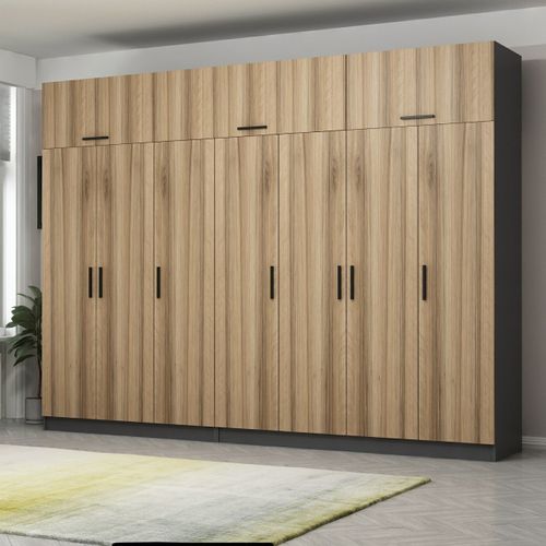 Kale - 5205 Walnut Anthracite Wardrobe