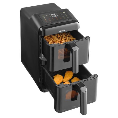 Sencor SFR1250BK Dual Vita Fryer, Friteza na vruć vazduh 11.6L (2×5,8L)