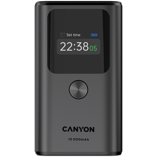 Canyon power bank OnPower 130 TFT 10000 mAh PD30W Tamno Siva