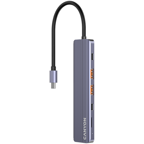 Canyon hub DS-17 6in1 4k USB-C Sivi
