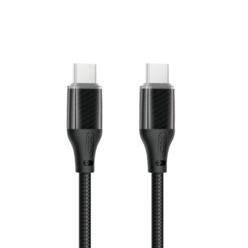 XO Kabl USB-C na USB-C NB-Q291B, 60W, 1m, Crni (ojačani pleteni)