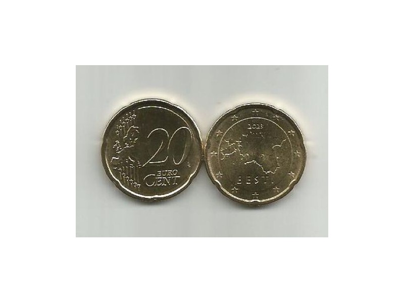Estonija 20 euro cent 2023. UNC