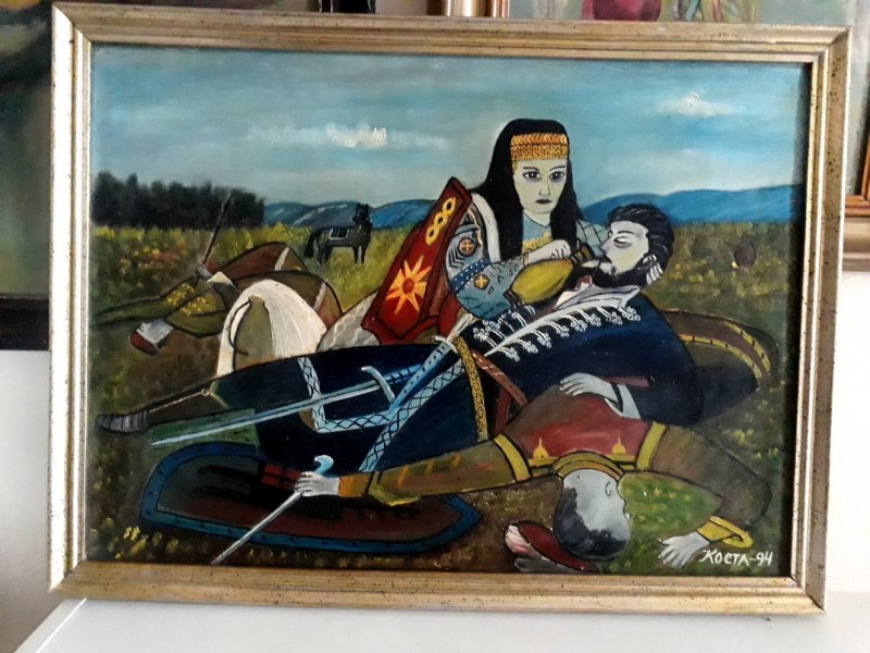 ULjE NA PLATNU KOSOVKA DEVOJKA POTPIS KOSTA 94